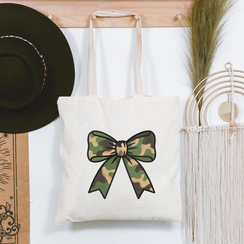 Camouflage Bow Embroidery Design, Military Style Ribbon Machine ...