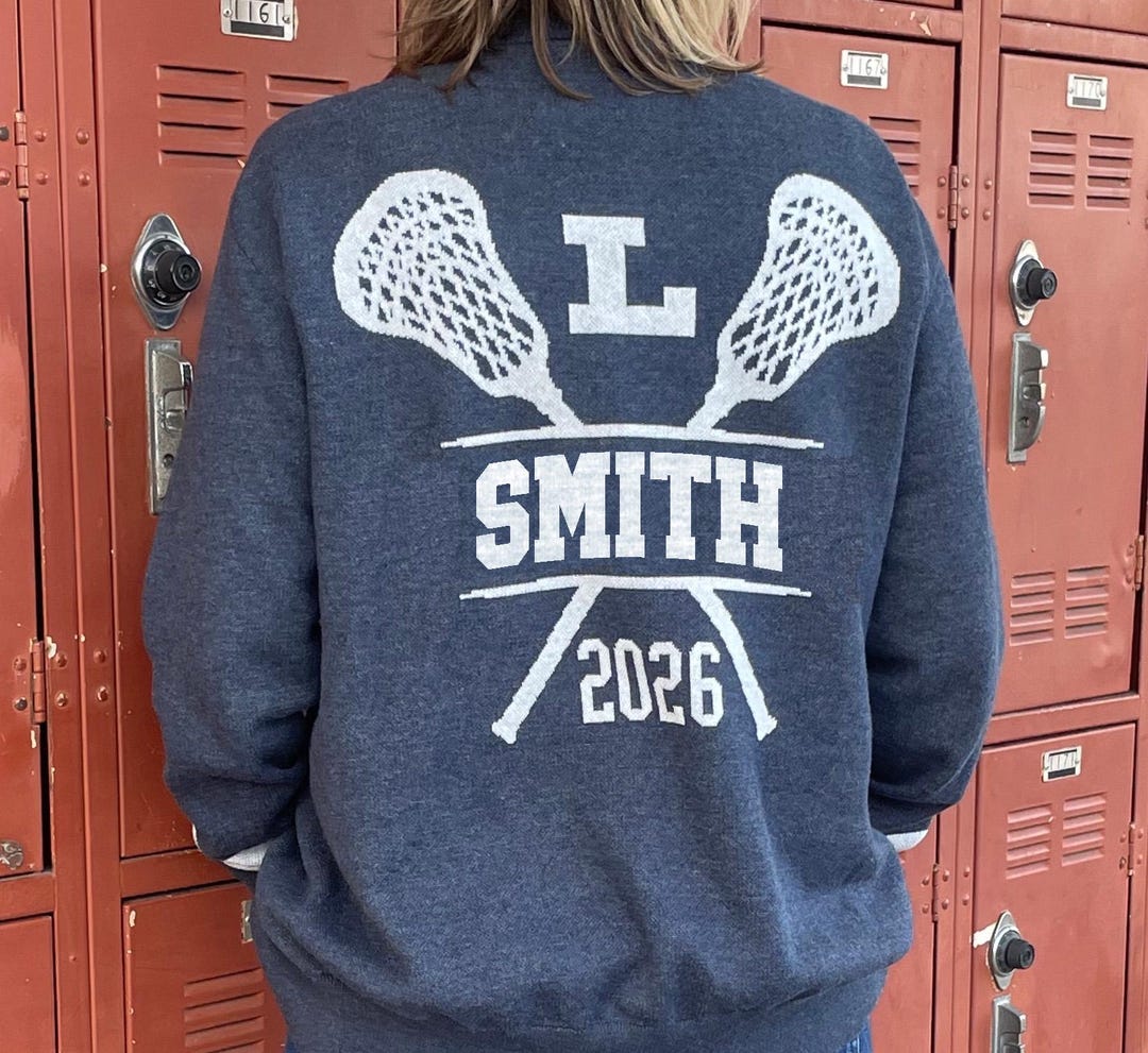 Custom Lacrosse Sweater. Add Your Custom Name and Number or Year ...