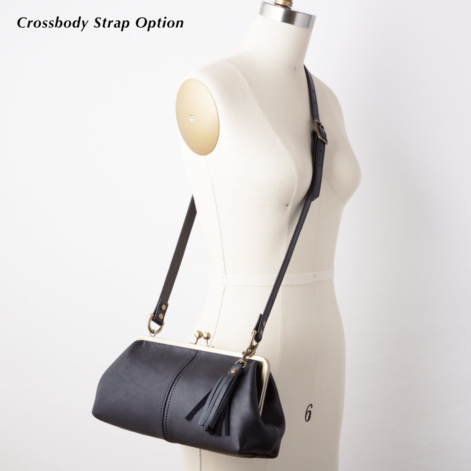 Small Leather Kiss Lock Shoulder Bag With Crossbody Strap - Etsy Australia