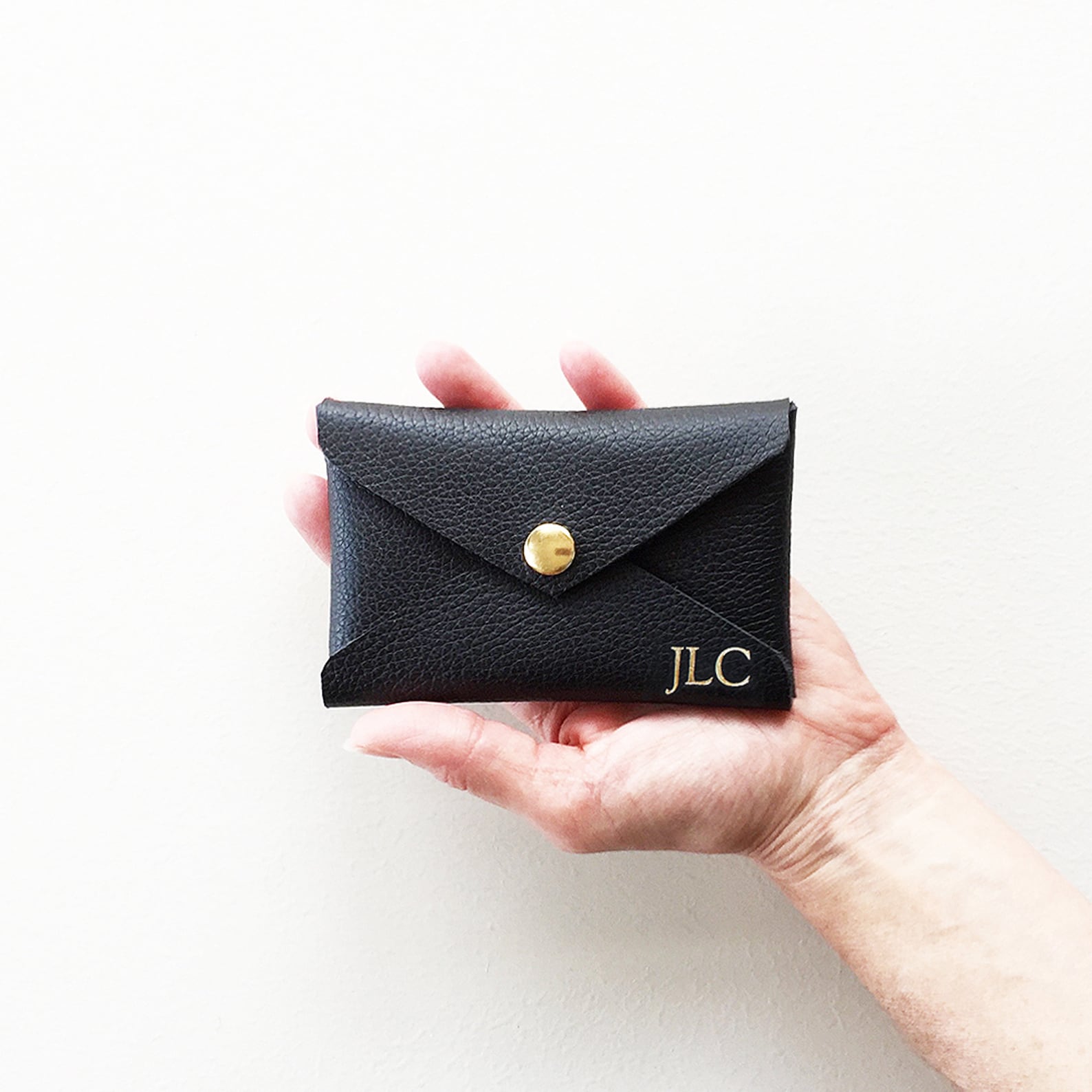 Monogrammed Leather Credit Card Case Personalized Leather - Etsy