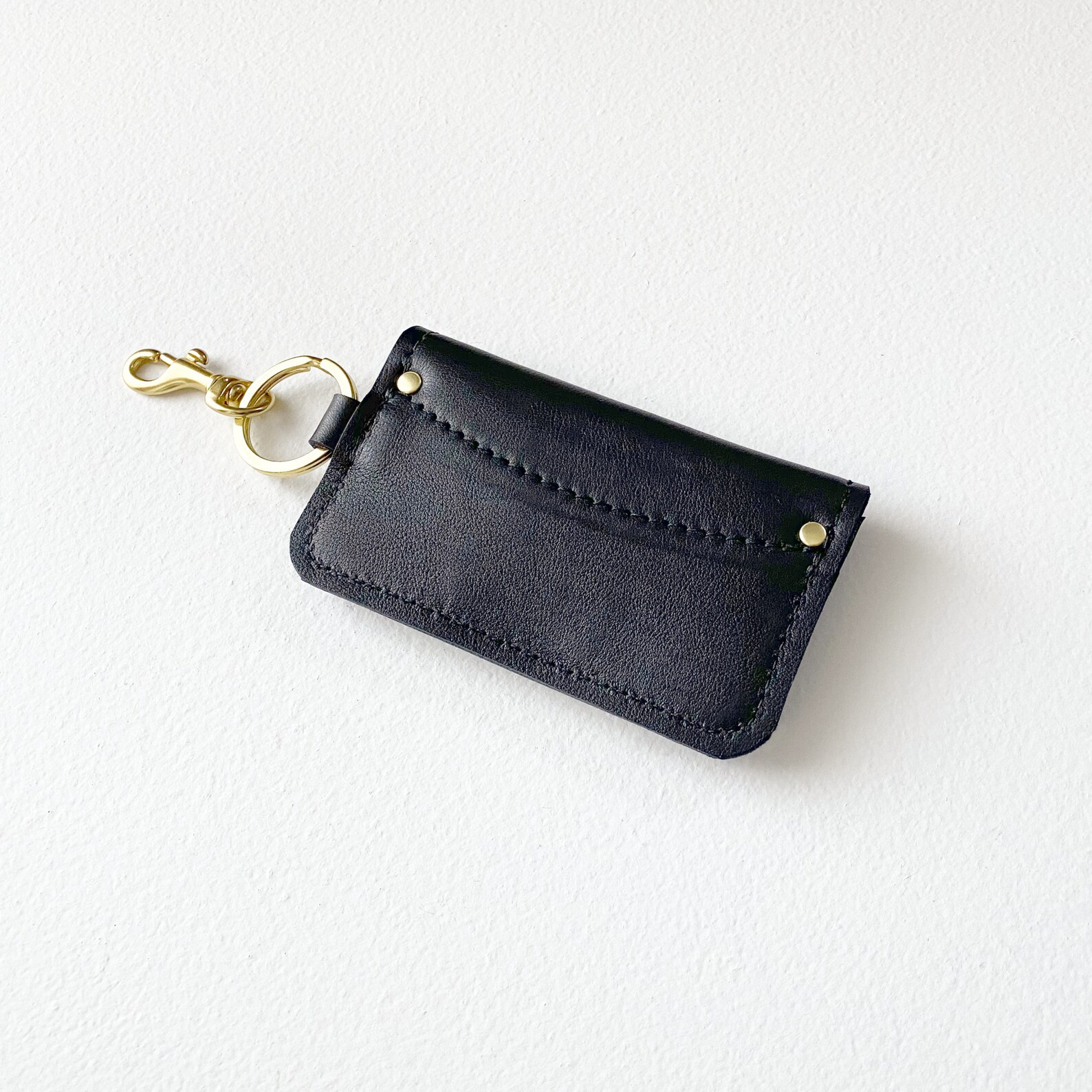 Leather Keychain Credit Card and ID Wallet, Metro Card Holder, Gift ...