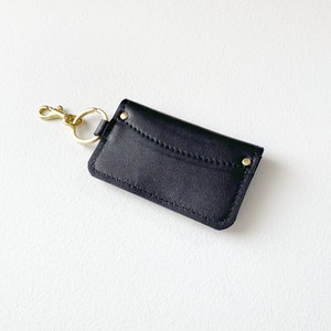 Leather Keychain Credit Card and ID Wallet, Metro Card Holder, Gift ...