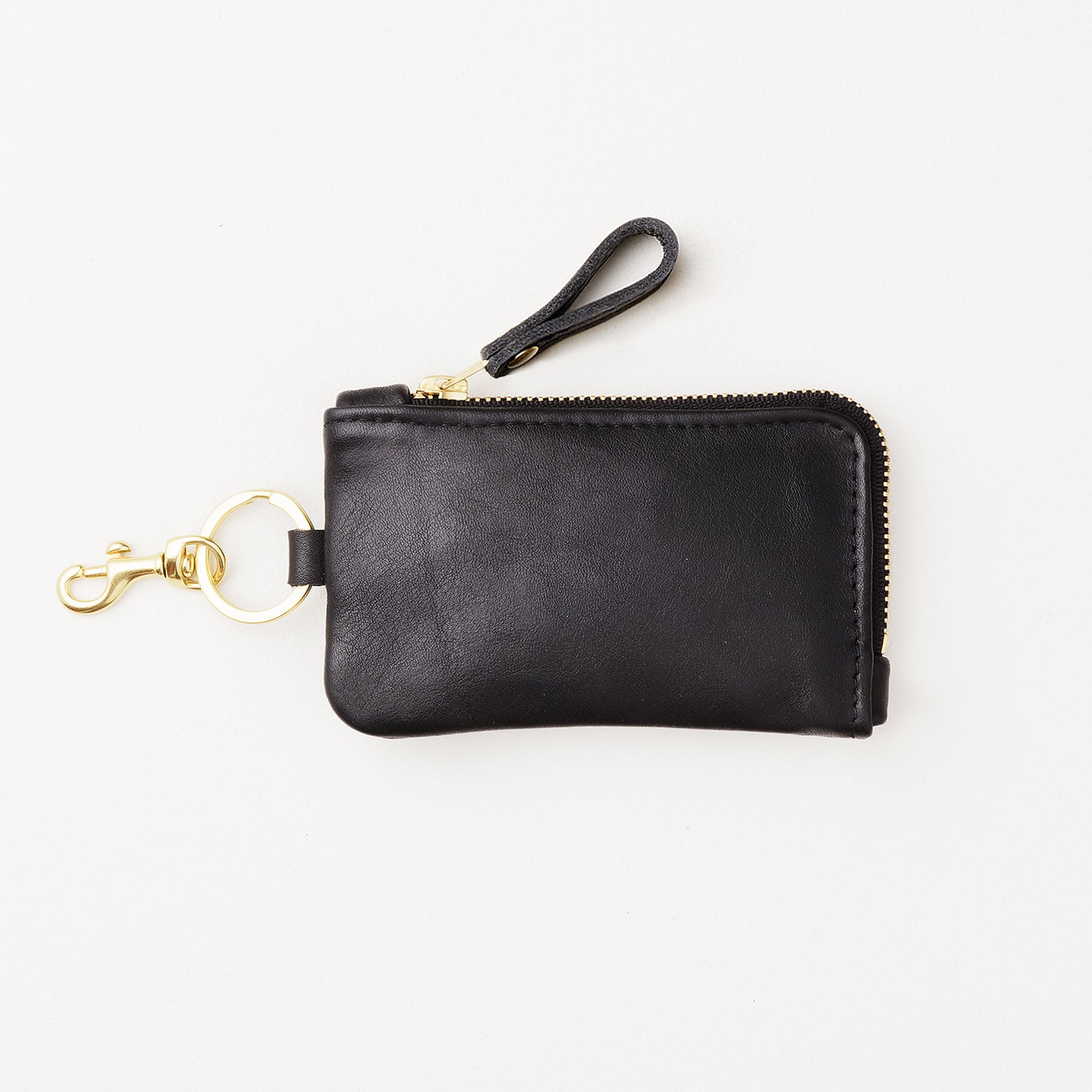 Leather Keychain Zip Around Wallet, Leather Credit Card Wallet, Keyring ...