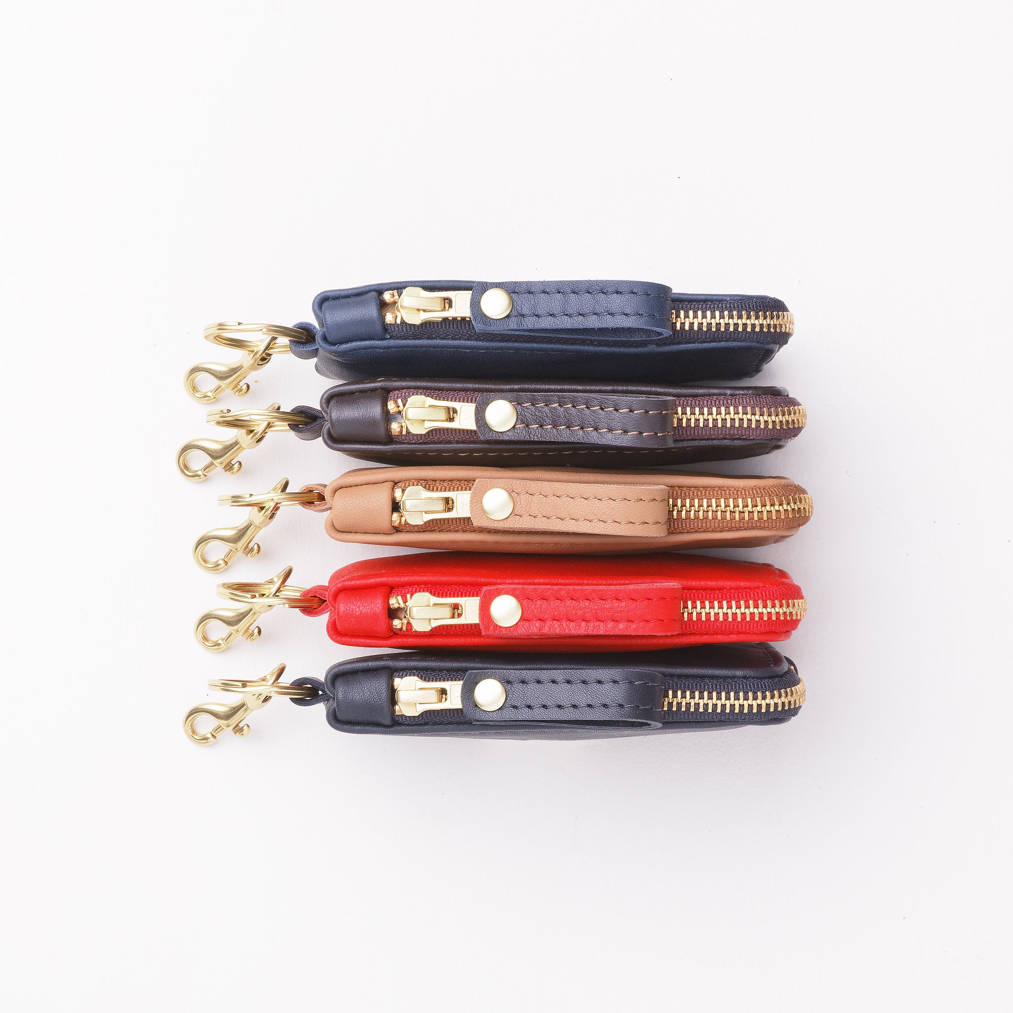 Leather Keychain Zip Around Wallet Leather Credit Card | Etsy