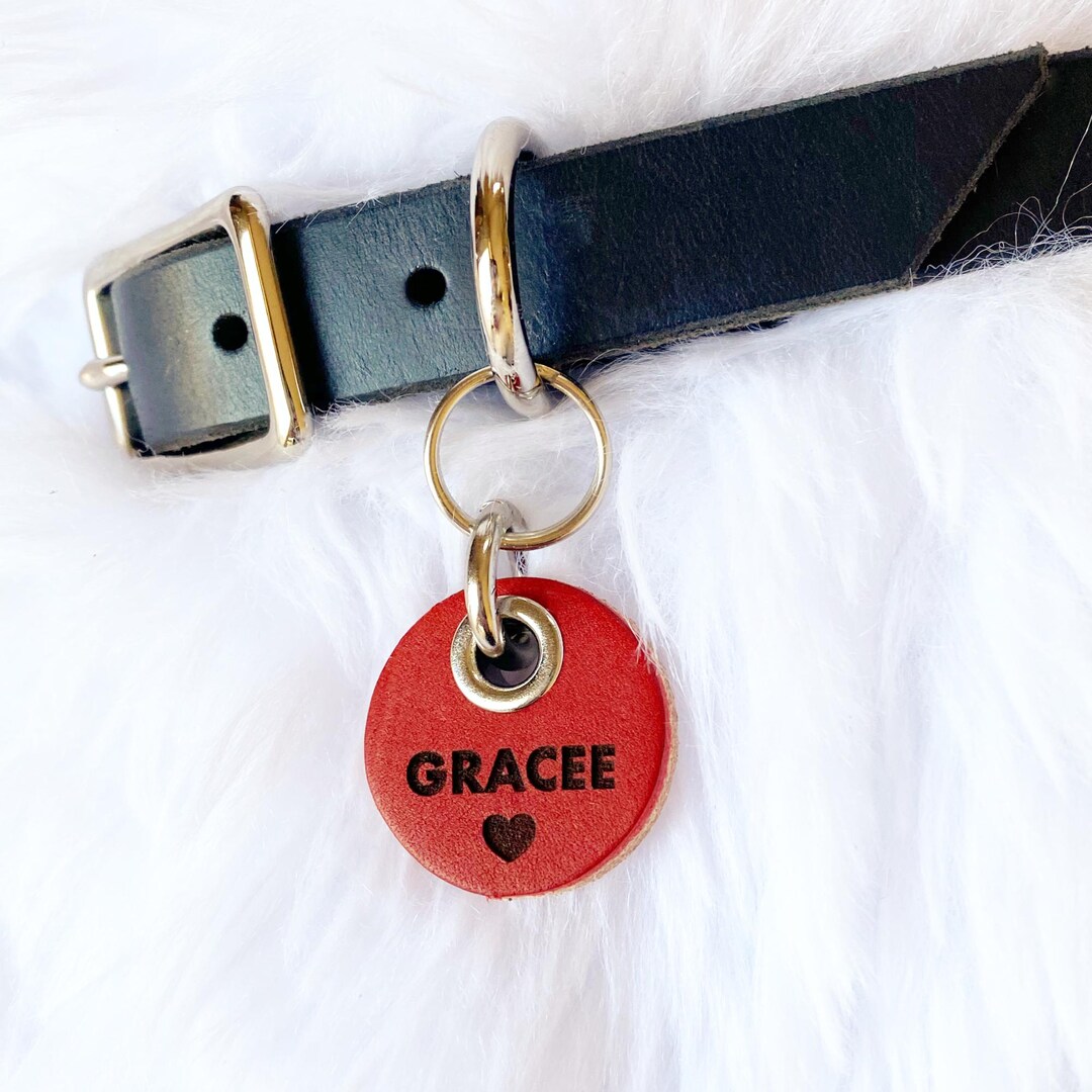 Personalized Small ID Tag for Dog or Cat Collar, Tiny Laser Engraved ...