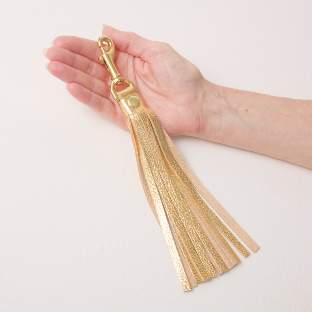 Leather Tassel Handbag Charm, Large Tassel Zipper Pull, Clutch Bag ...