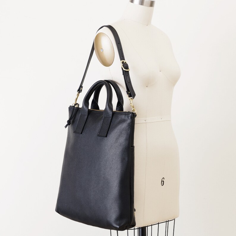 Convertible Leather Backpack With Large Exterior Slip Pocket | Etsy