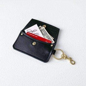 Leather Keychain Credit Card and ID Wallet, Metro Card Holder, Gift ...