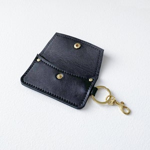 Leather Keychain Credit Card and ID Wallet, Metro Card Holder, Gift ...