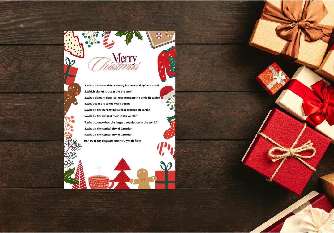 Trivia for Merry Christmas, Christmas Question, Christmas Game. - Etsy