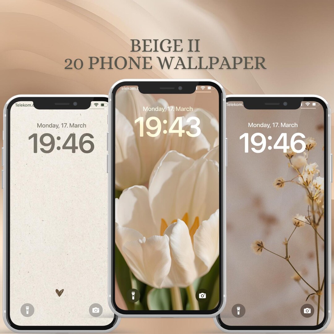 Beige Phone Background - Digital Product - Aesthetic Smartphone ...