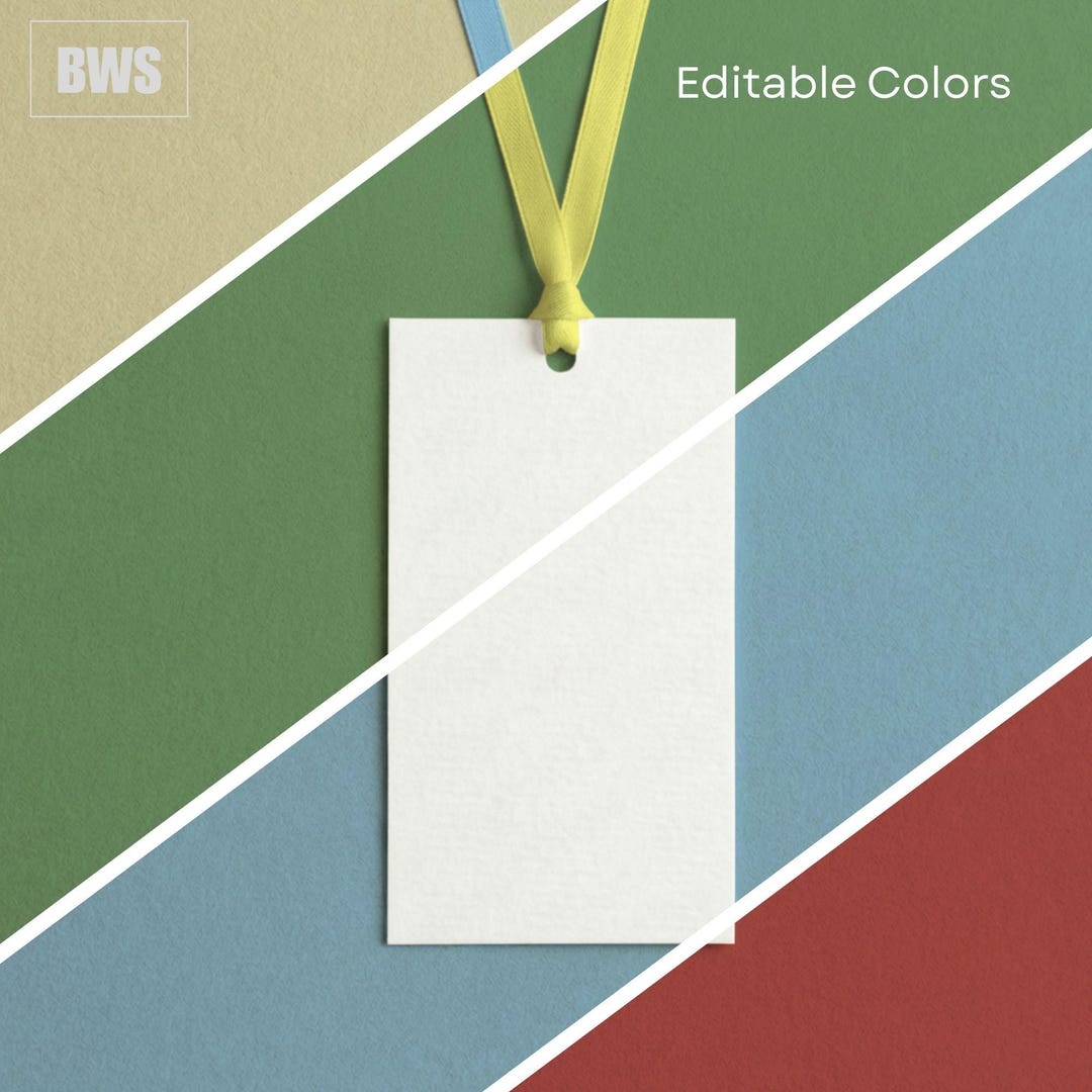 Editable Rectangle Gift Tag Mockup for Designers | PSD Smart Object ...