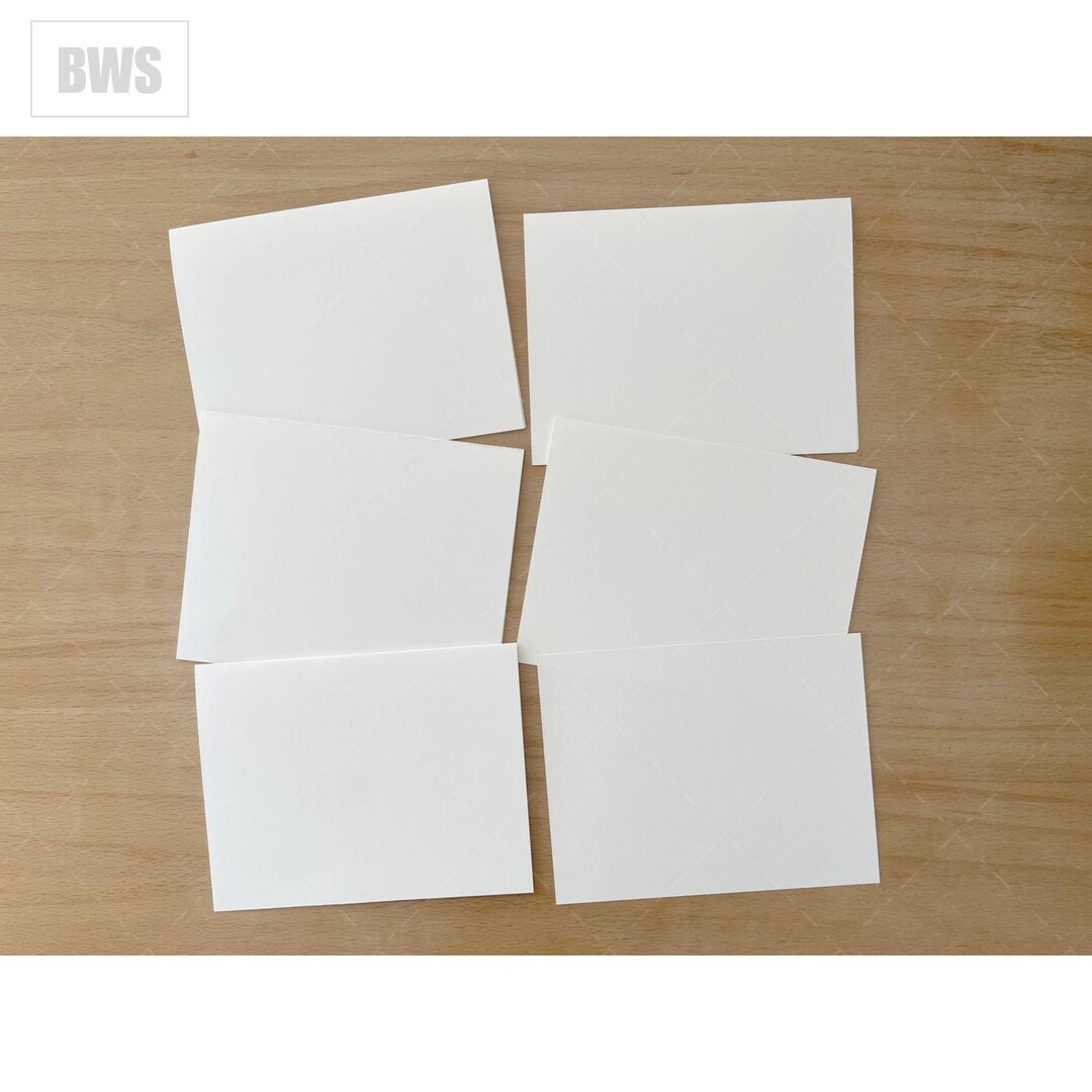 6-piece Note Cards Horizontal Mockup Flat Lay | A2 Stationery Editable ...