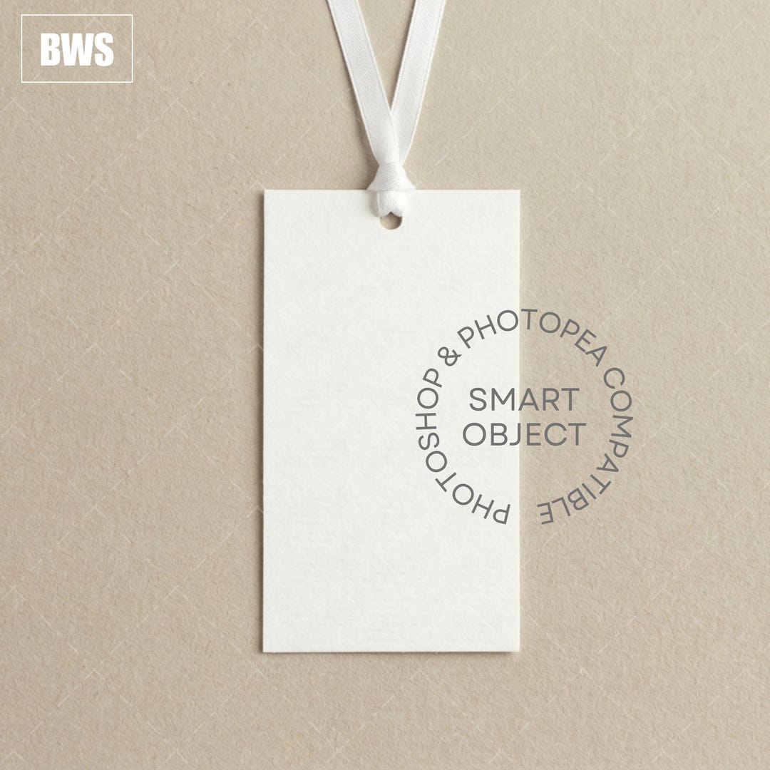 Minimalist Rectangle Gift Tag Mockup for Designers | Editable PSD Smart ...