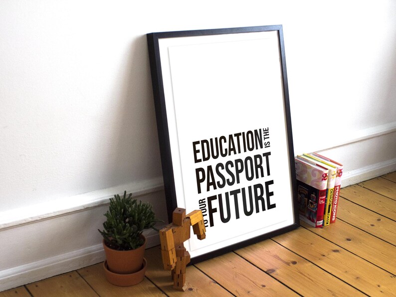 Motivational Printable Poster for Students, Education Quote Study ...