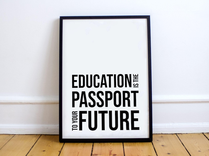 Motivational Printable Poster for Students, Education Quote Study ...