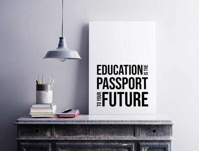 Motivational Printable Poster for Students, Education Quote Study ...