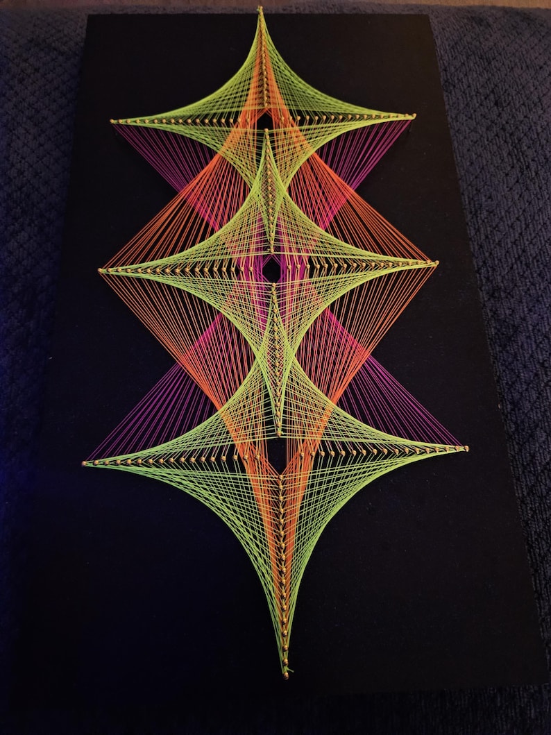UV String Art, Handmade, Psychelic, Wall Deco - Etsy