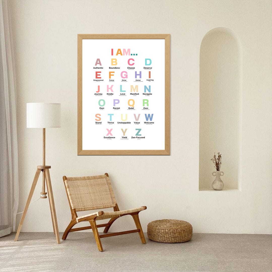 ABC AFFIRMATIONS Mental Health Poster: School Counselor Office Decor ...
