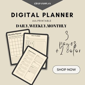 Digital Planner Set printable Digital Planner Daily, Weekly, Monthly ...
