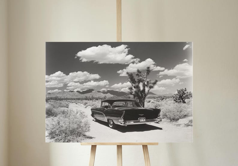 Classic American Cars Poster Bundle | Black & White Retro Vintage Wall ...