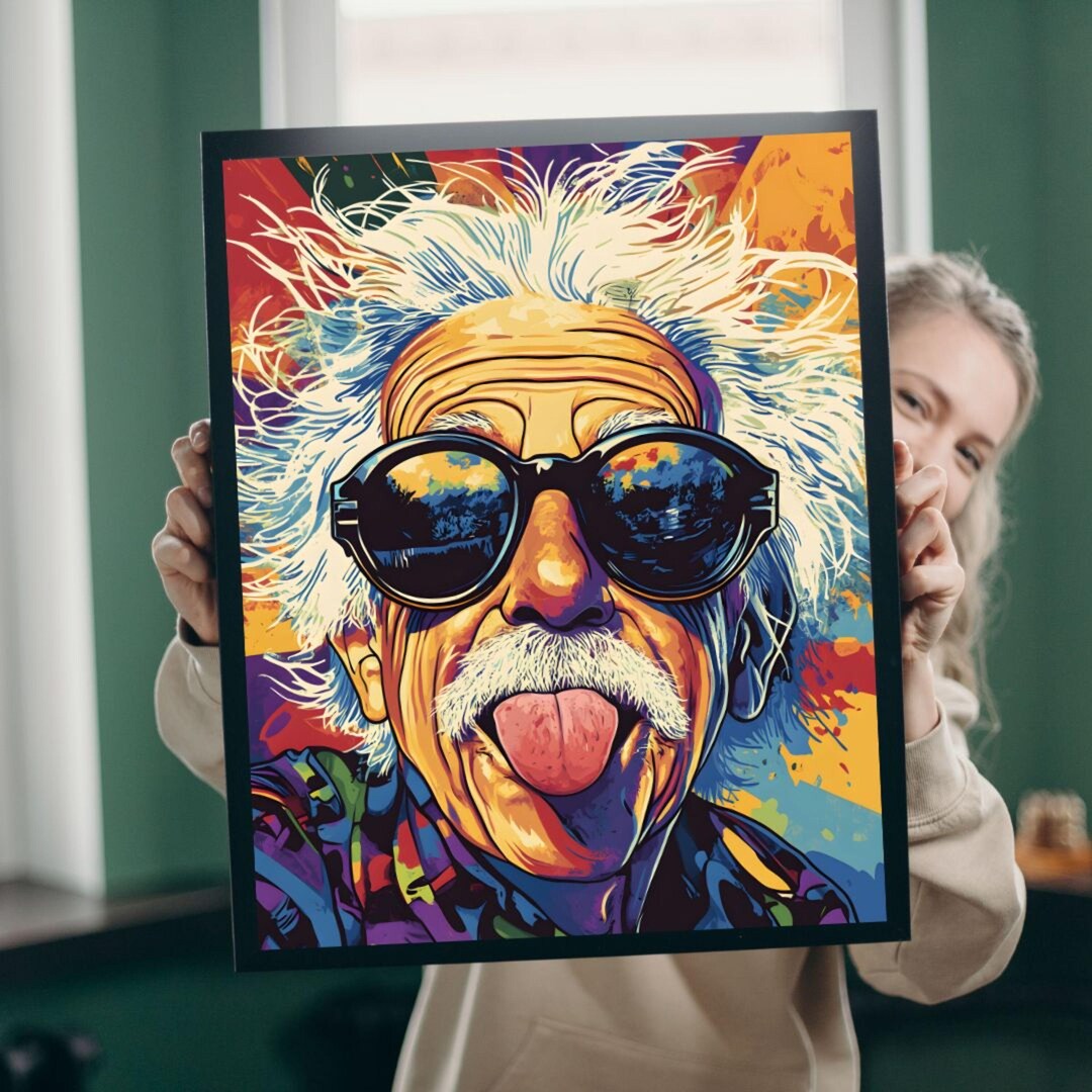 Albert Einstein Pop Art Poster | Colorful Wall Decoration | Street Art ...