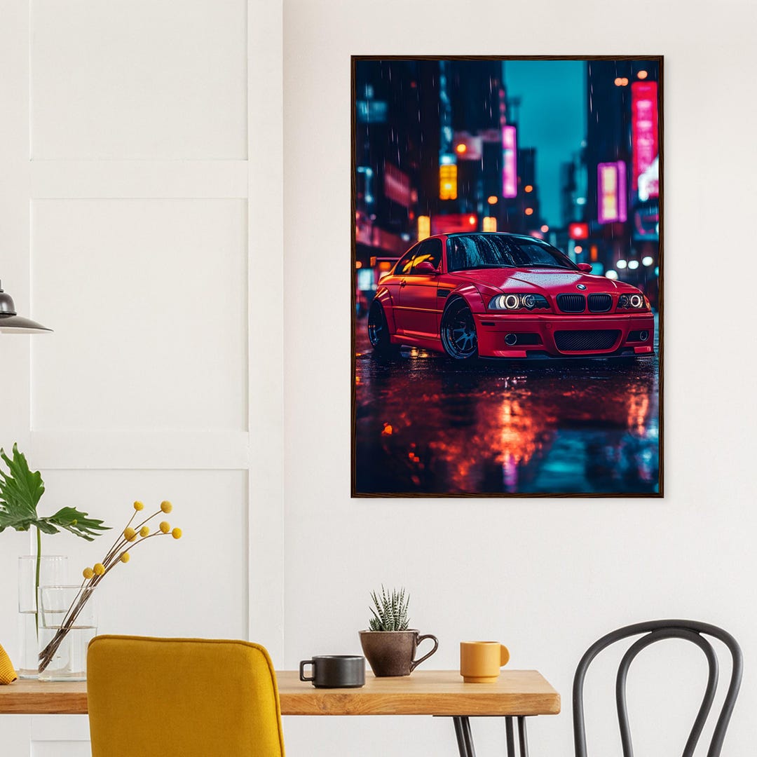 BMW E46 M3 Poster | Car Wall Art | Sports Car Art | Garage | Living ...