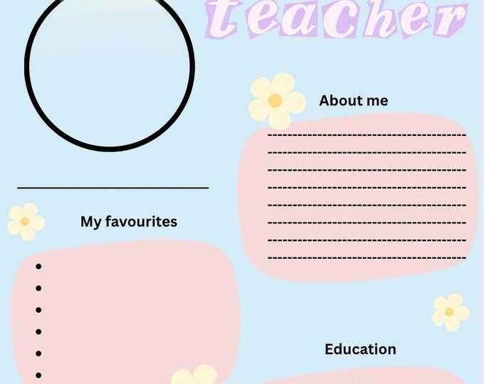 Pastel Meet the Teacher Editable *canva* - Etsy Canada