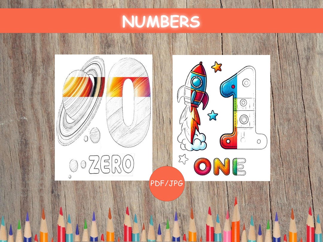 Kids Coloring Pages LEARN TO COUNT Giant Numbers 0-9 Educational ...