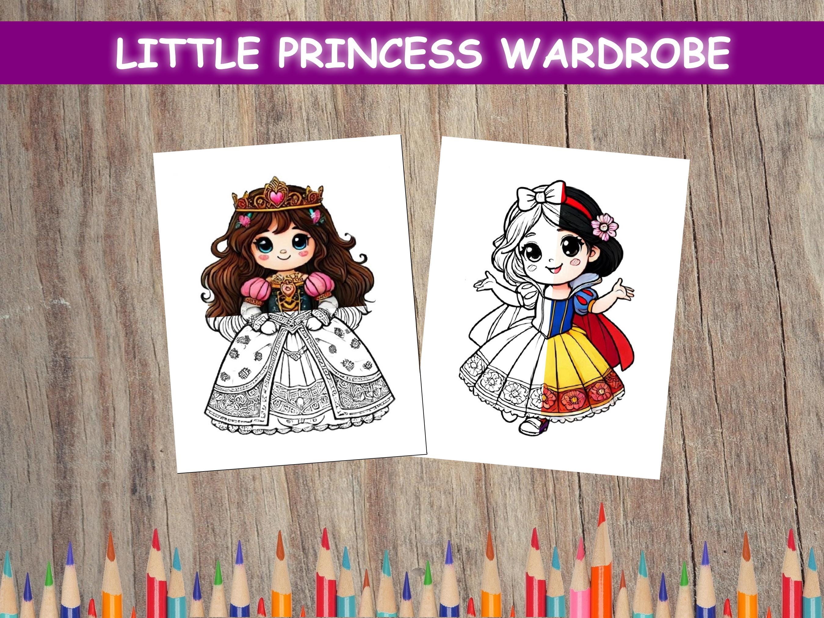 Kids Coloring Book PRINCESS COLORING BOOK Princess Girl Dresses Kawaii ...