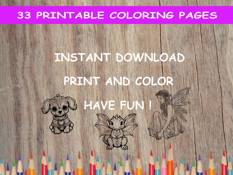 MAGICAL COLORING PAGES 33 Coloring Sheets for Kids Girls Coloring Book ...