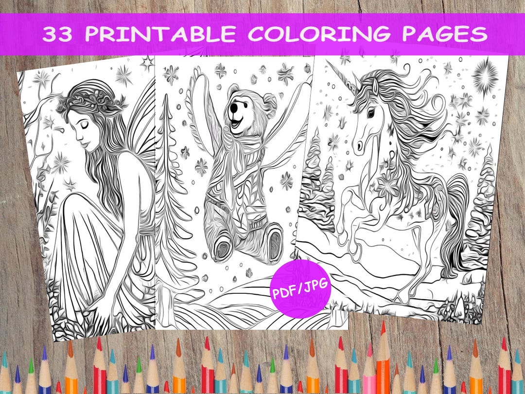 MAGICAL COLORING PAGES 33 Coloring Sheets for Kids Girls Coloring Book ...