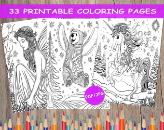 MAGICAL COLORING PAGES 33 Coloring Sheets for Kids Girls Coloring Book ...