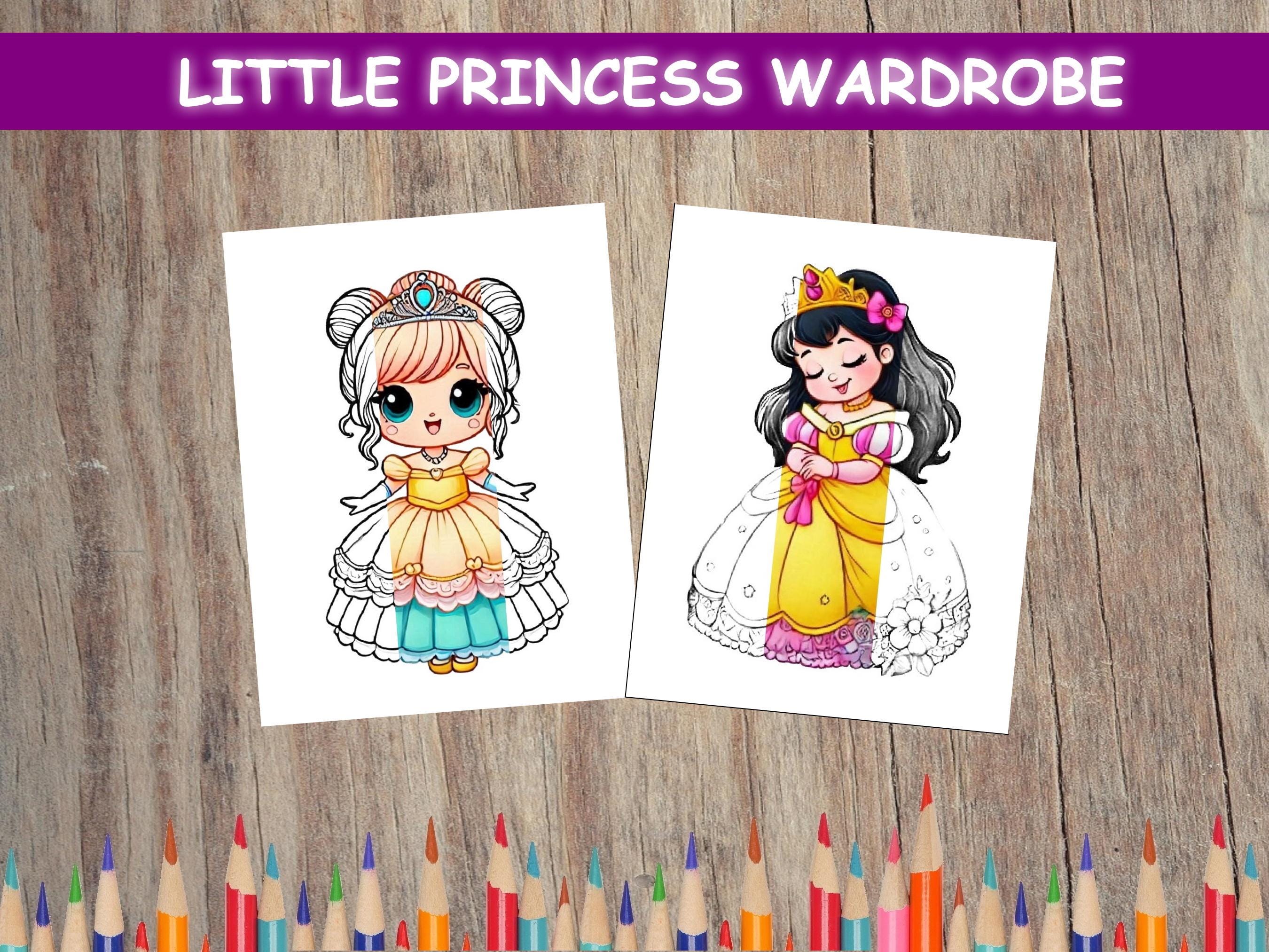 Kids Coloring Book PRINCESS COLORING BOOK Princess Girl Dresses Kawaii ...