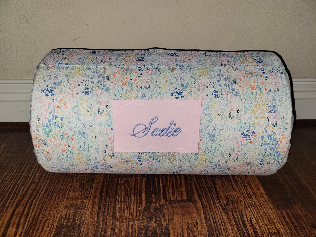 Soft Pastel Floral Blooms Kids Preschool Personalized Kinder Sleep Nap ...