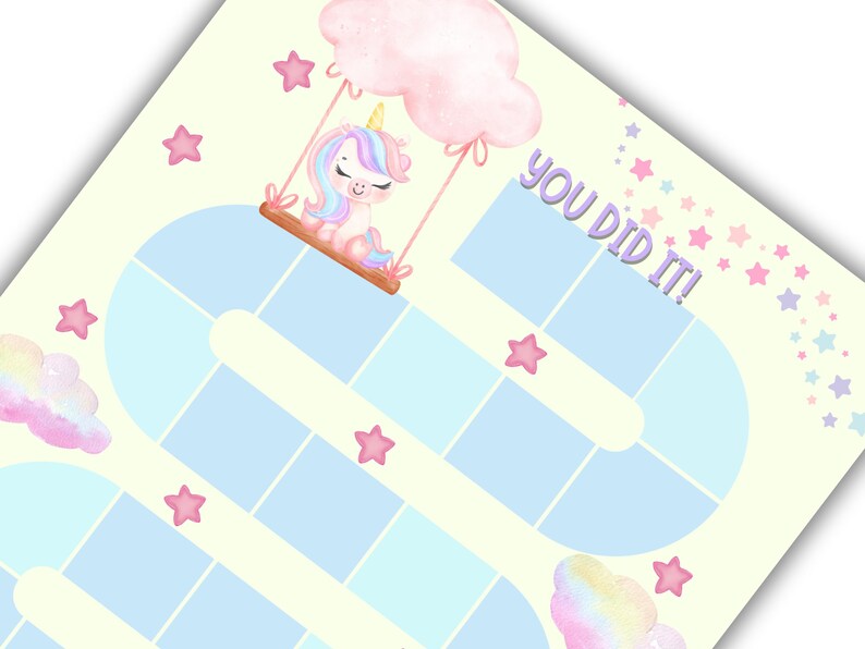 Unicorn Reward Chart Printable for Kids | Pastel Routine, Bedtime ...