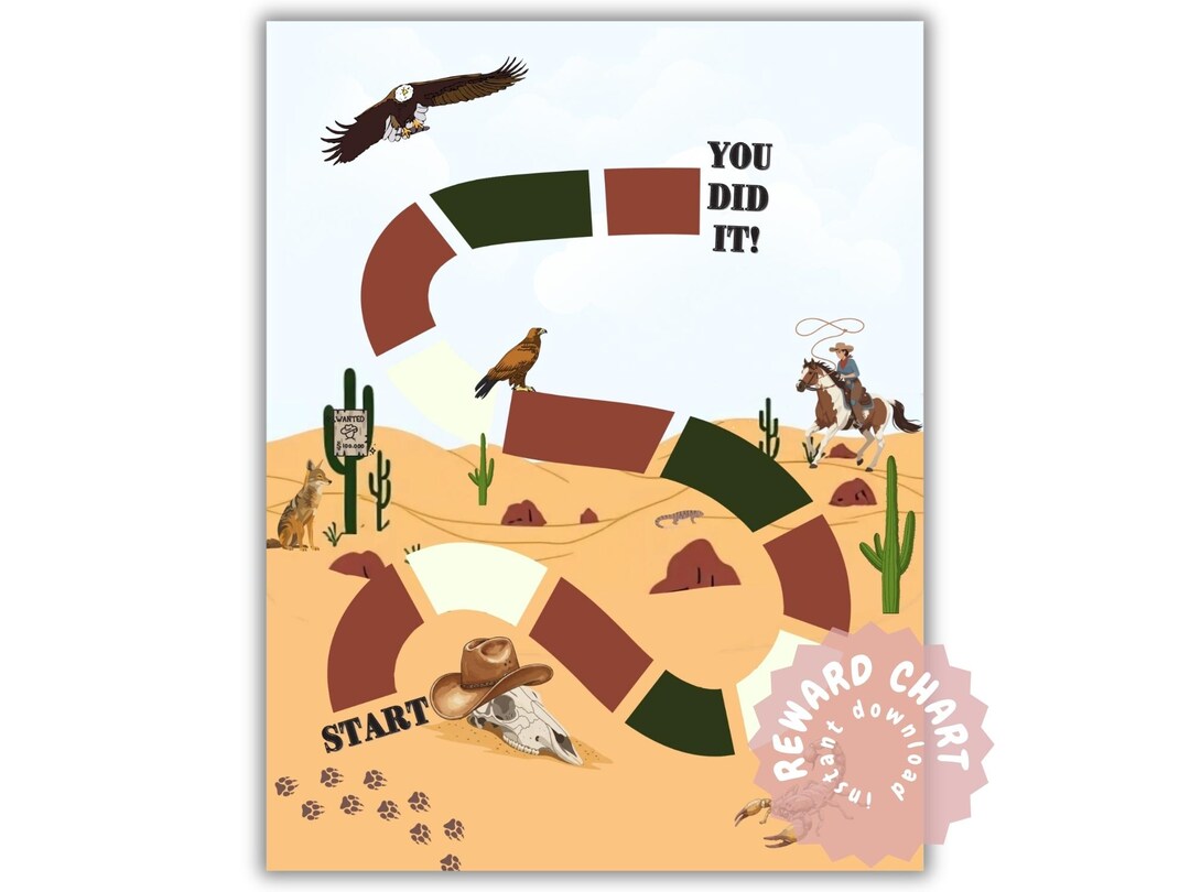 Cowboy Reward Chart for Kids | Wild West Behavior & Chore Tracker ...
