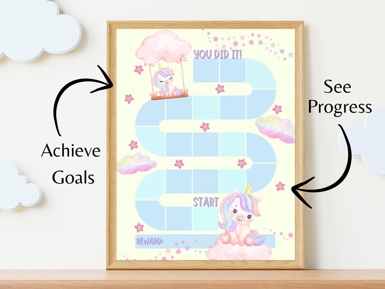 Unicorn Reward Chart Printable for Kids | Pastel Routine, Bedtime ...