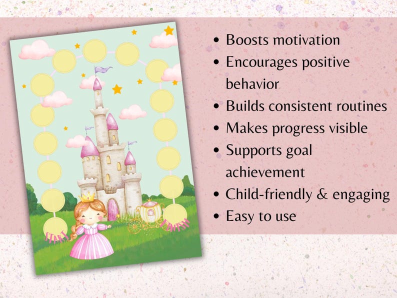 Princess Castle Reward Chart for Kids – Printable Behavior Chart ...
