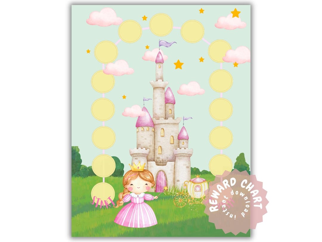 Princess Castle Reward Chart for Kids – Printable Behavior Chart ...