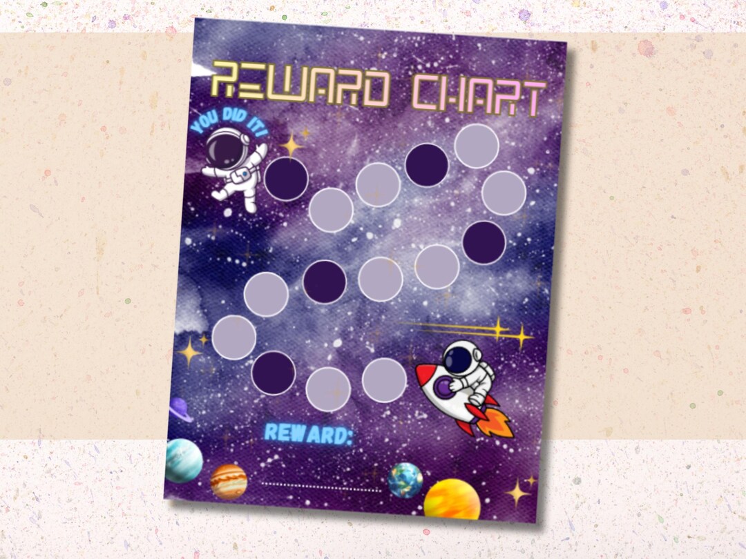 Fun Space Theme Reward Chart for Kids, Toddlers & Pre-school - Potty ...