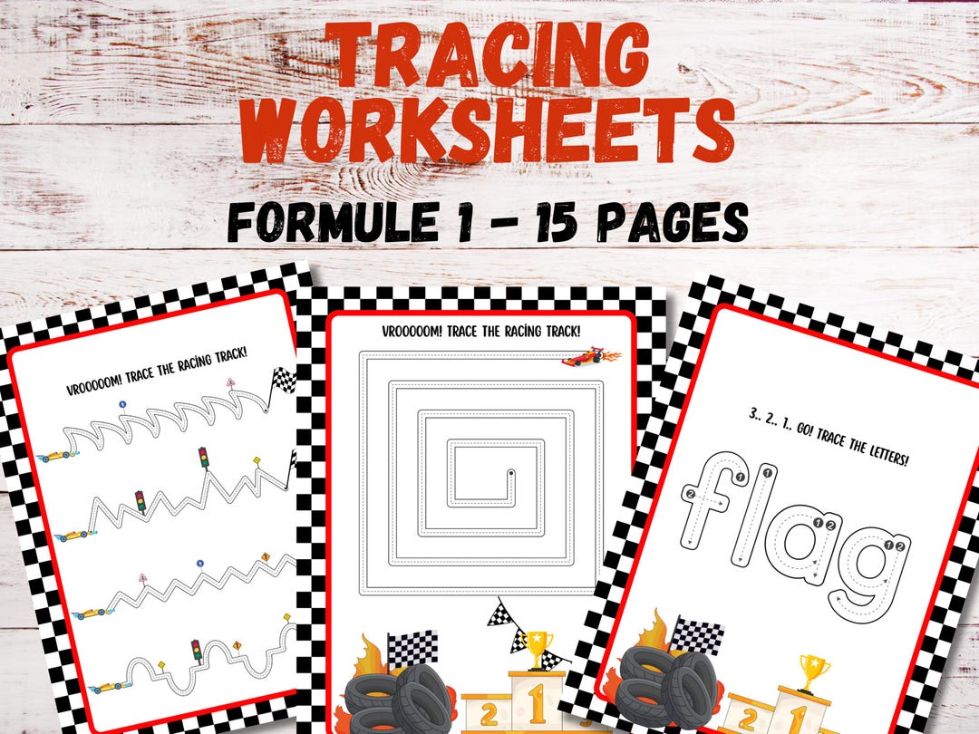 Tracing Worksheets Bundle for Kids | Racing Tracing Paths, Letter ...