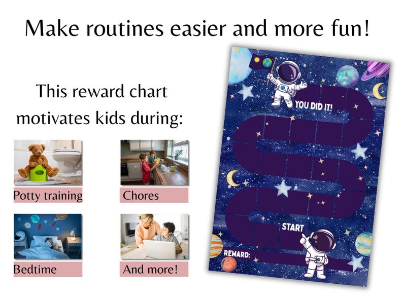 Space Reward Chart Printable for Kids – Kids Behavior Chore Chart ...