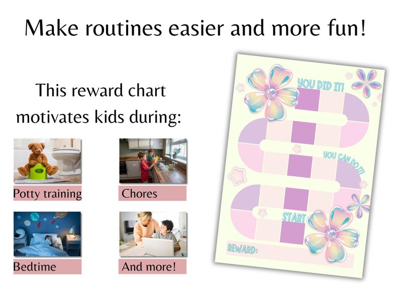 Purple Pastel Reward Chart Printable | Floral Behavior Chart for Kids ...