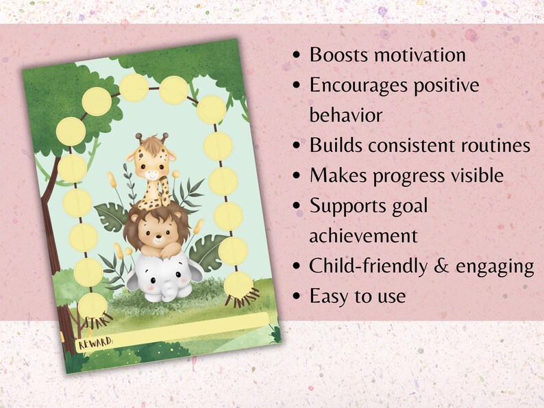 Jungle Animals Reward Chart for Kids | Printable Behavior Chart ...