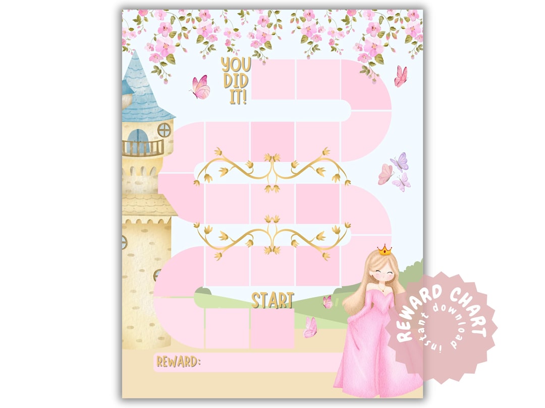 Princess Reward Chart for Kids | Printable Behavior Chart | Fairy Tale ...