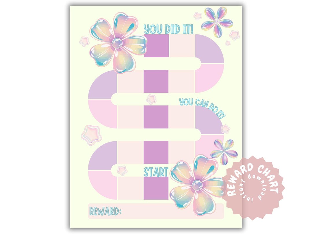 Purple Pastel Reward Chart Printable | Floral Behavior Chart for Kids ...