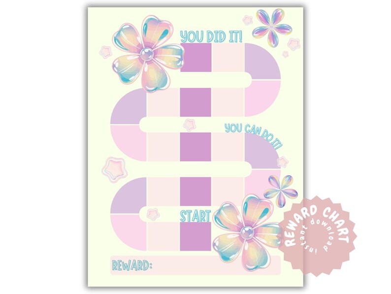 Purple Pastel Reward Chart Printable | Floral Behavior Chart for Kids ...