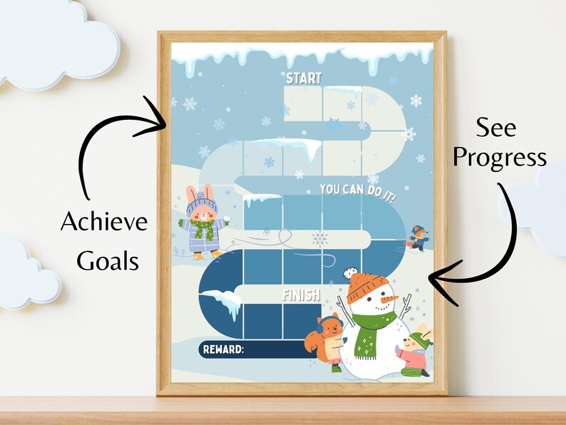 Winter Reward Chart Printable for Kids | Behavior & Motivation Chart ...