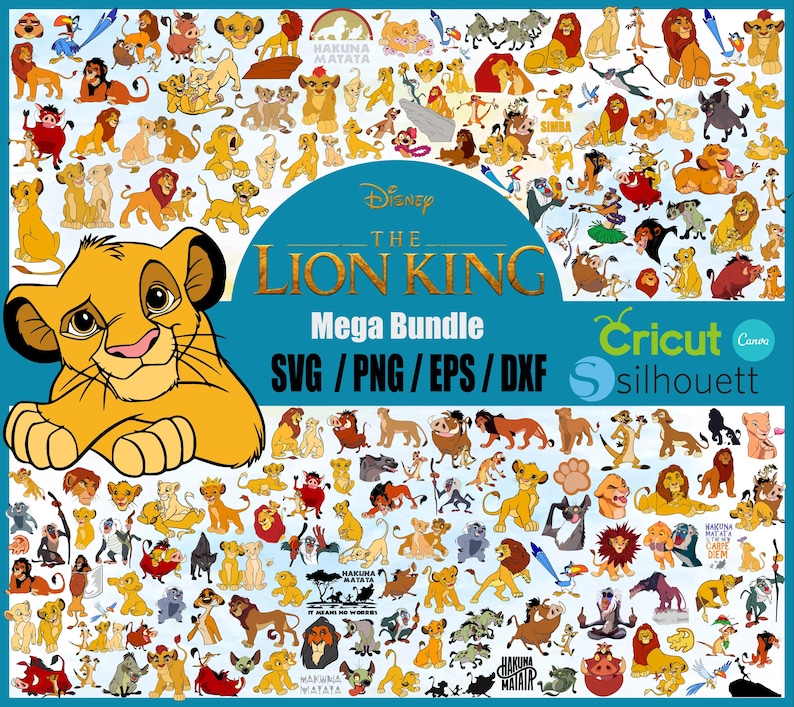 El Rey León SVG Mega, Simba Svg para Cricut, El Rey León Png, Hakuna ...